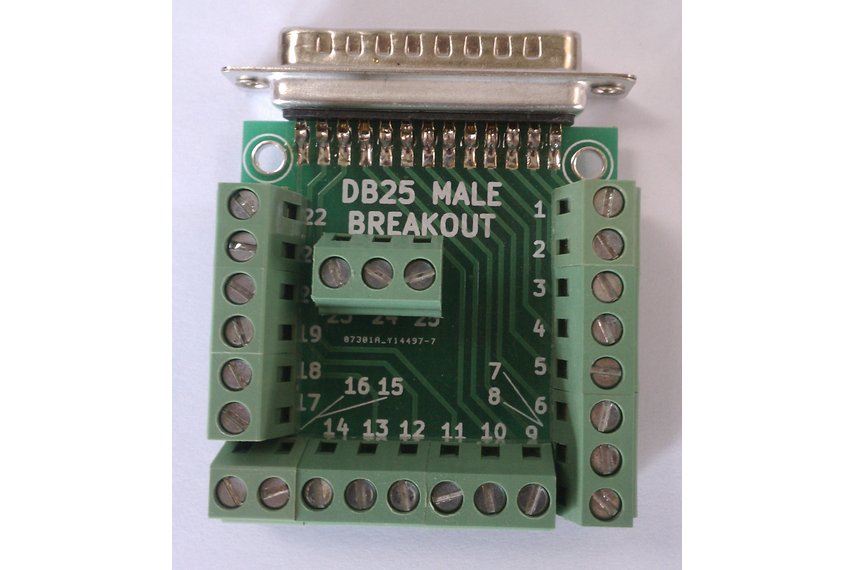 DB25 Male D-Sub 25pin Parallel Breakout Board Kit from Tekinetics on Tindie